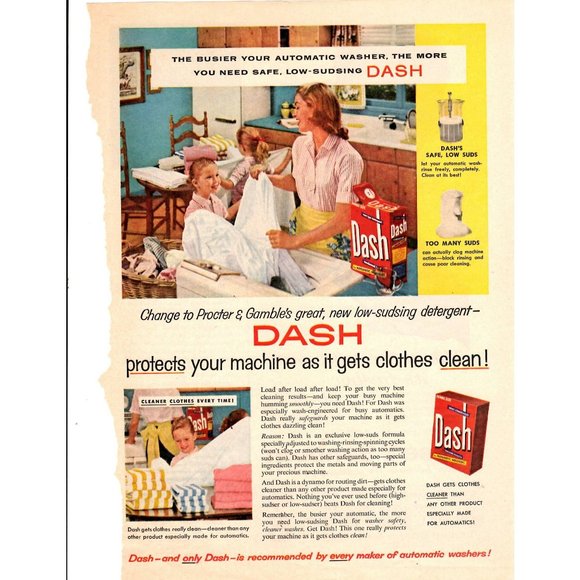 Dash Detergent | Other | Dash Detergent Advertising Print Ad Vintage ...